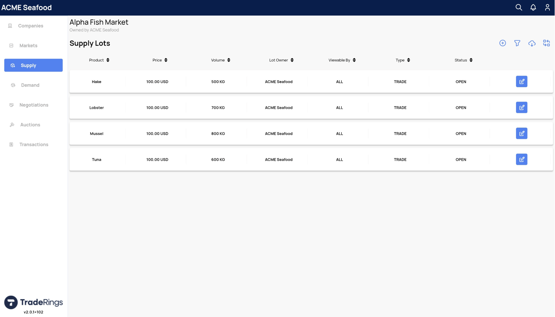 TradeRings - Online Platform for Private B2B Trading
